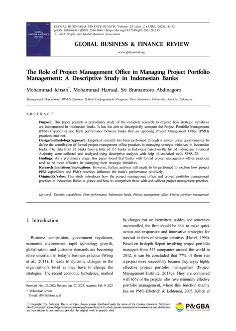 Pdf The Role Of Project Management Office In Managing Project Portfolio Management A