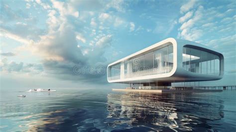 Floating House In The Ocean Stock Image Image Of Dwelling Secluded