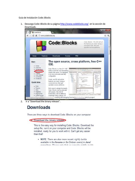 F0 1 Guía De Instalación Codeblocks Pdf Hogar Jardinería Y