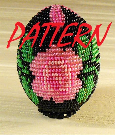 Pattern Easter Egg Beaded With Wooden Easter Eggsexclusive Etsy