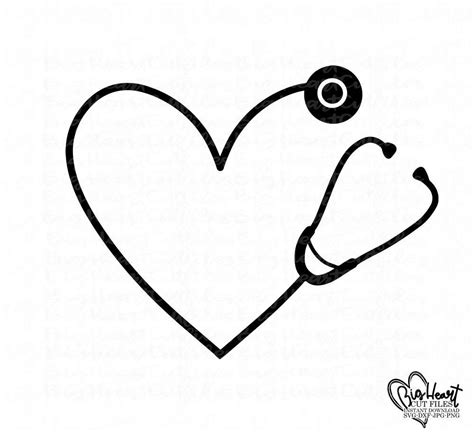 Stethoscope Heart Svg Nurse Svg Stethoscope Svg Png  Dxf File