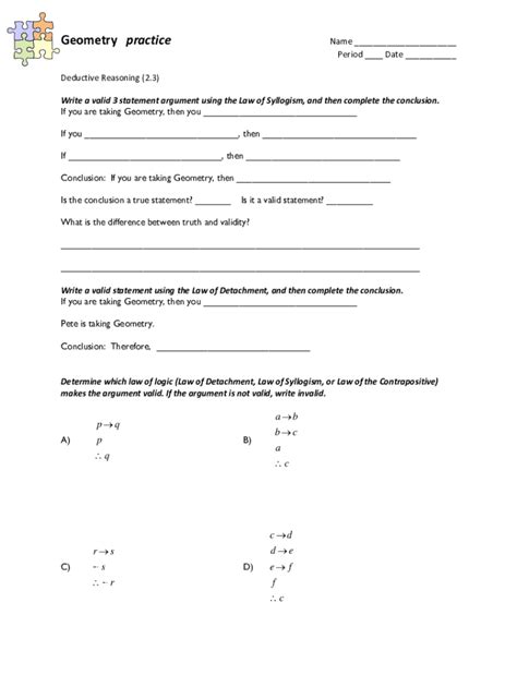 Fillable Online Deductive Reasoning PerDate Fax Email Print PdfFiller