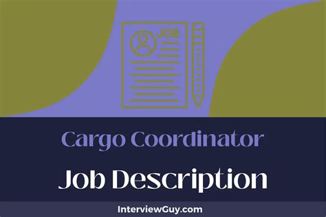Cargo Coordinator Job Description Updated For 2025