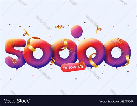 Banner With 50000 Followers Thank You In Form Vector Image