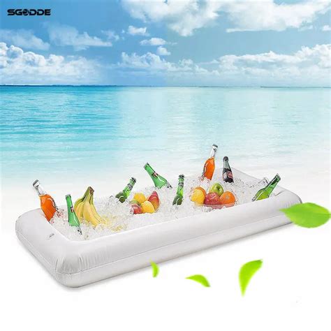 Inflatable Beer Table Pool Float Summer Water Party Air Mattress Ice