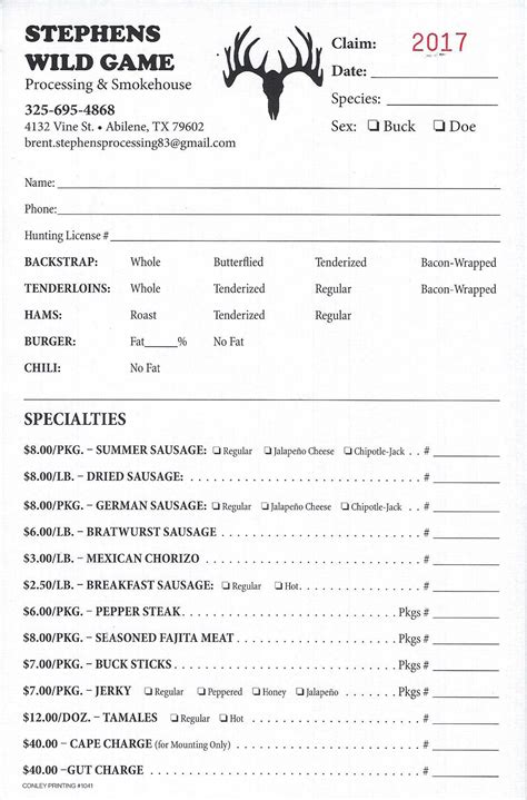 Stephens Wild Game Processing