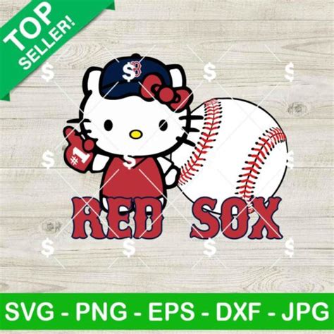 Hello Kitty Boston Red Sox Svg Hello Kitty Baseball Mlb Svg Boston Red Sox Baseball Team Svg