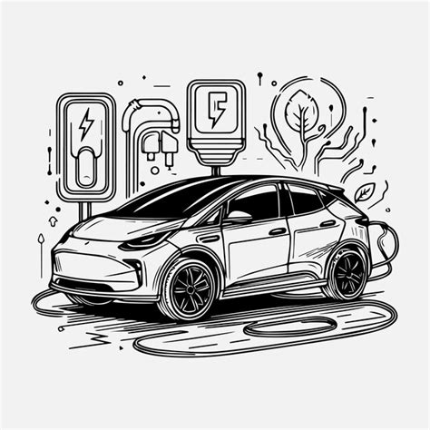 전기 자동차 터 프리미엄 벡터