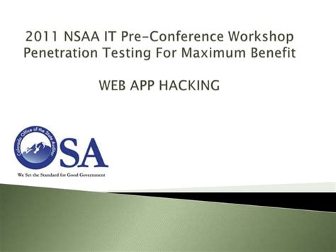 Web Application Penetration Testing Introduction Pptx Web