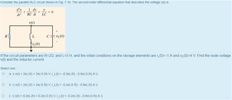 Solved Consider The Parallel RLC Circuit Shown In Fig 7 16 Chegg