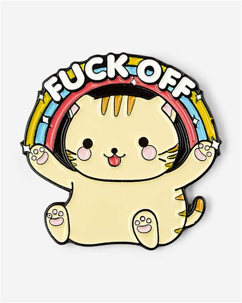 Fuck Off Cat Enamel Pin Threadheads Exclusive