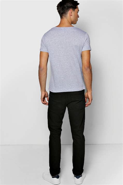 Boohoo Mens Short Sleeve Deep V Neck Waist Length Top T Shirt Md1b Ebay