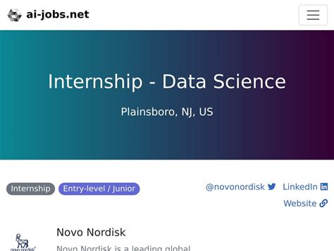 Hiring Internship Internship Data Science In Plainsboro Nj Us Raimljobs