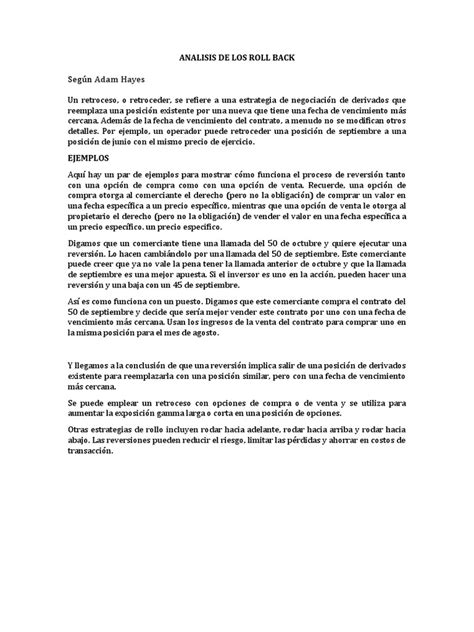 Analisis De Los Roll Back Pdf