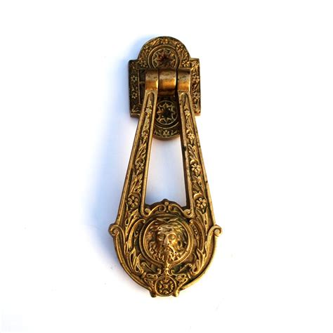 Antique Green Man Door Knocker Brass Victorian Mythological
