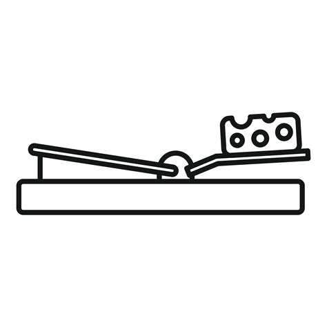 Mouse Trap Cheese Icon Outline Style 14523415 Vector Art At Vecteezy