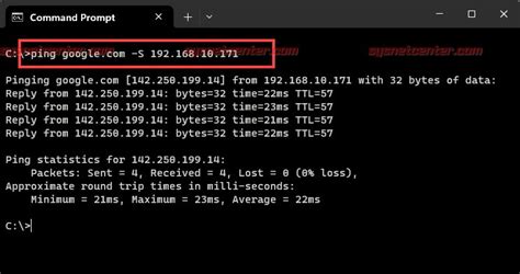 การ Ping ระบใหออก Interface ทกำหนดใน Windows