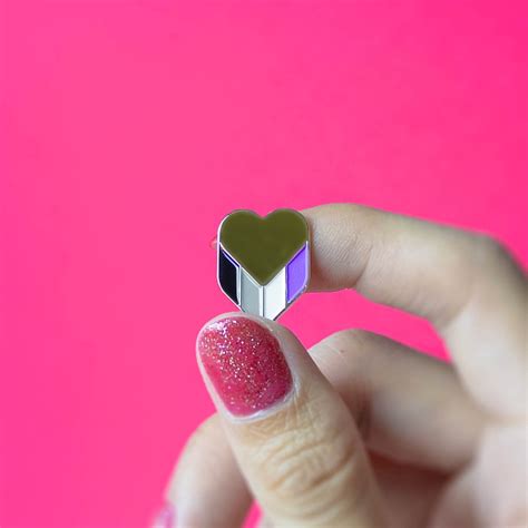 Golden Heart Asexual — Inclusive Lgbtq Enamel Pin Heckin Unicorn