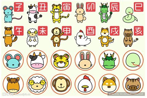 卡通十二生肖套图插画图片设计图动漫人物动漫动画设计图库昵享网nipiccn