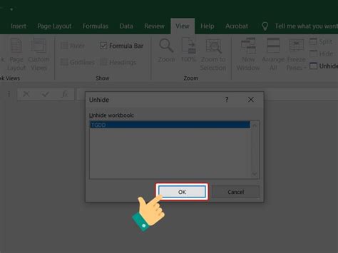 Cách khắc phục file Excel bị trắng khôi phục file Excel bị ẩn Thegioididong