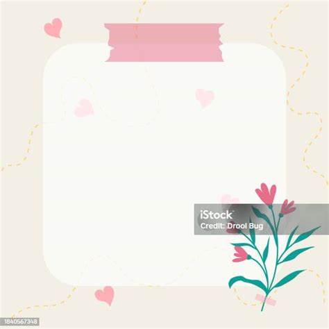 Cute Floral Memo Background Stock Illustration Download Image Now