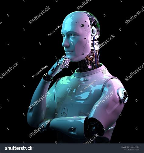 3d rendering ai robot computing analyzing stock illustration 2082049324