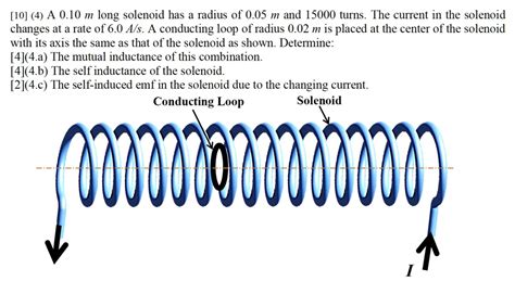 10 4 A 010 M Long Solenoid Has A Radius Of 005 M And 15000