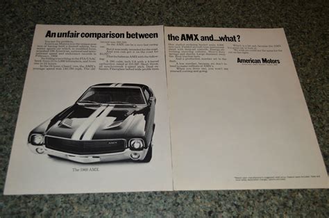 1969 Amc Amx Original Advertisement Print Ad 69 Javelin 290 Parts For