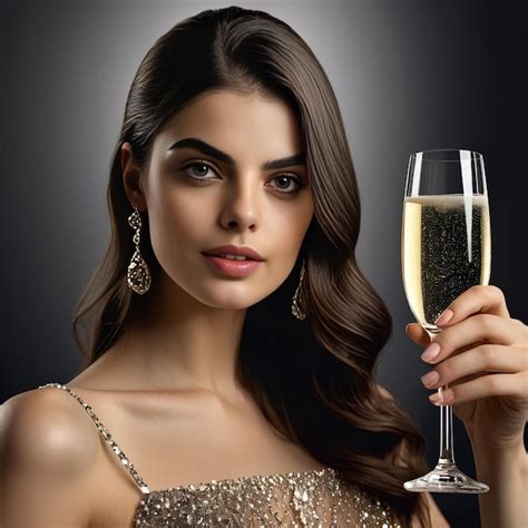 Premium Photo Woman Toasting Success With Champagne Glass