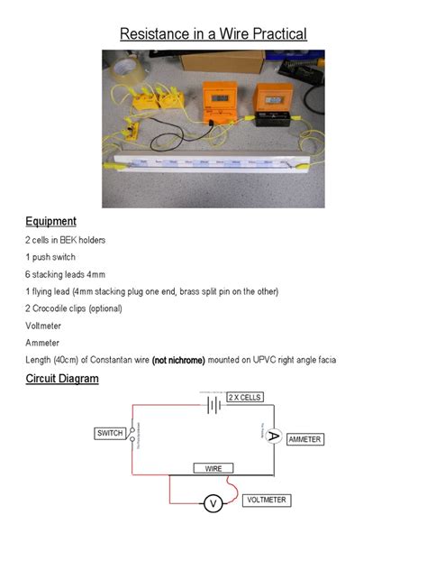 Resistance In A Wire Practical Pdf Electrical Resistance And