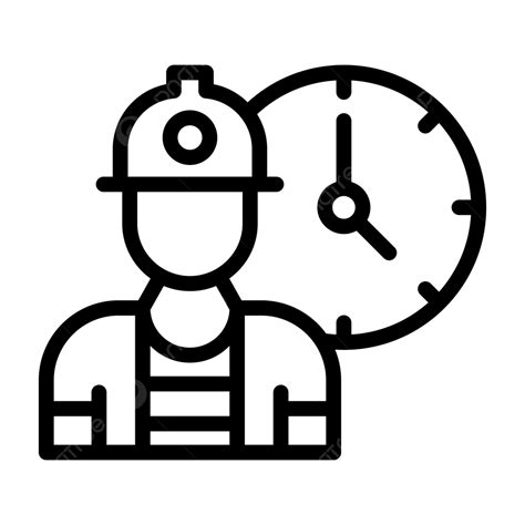 Working Hours Line Icon Vector Working Hours Icon Business Clock Png