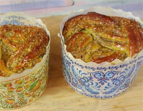Пасхальный кулич Кранч с орехами пошагово