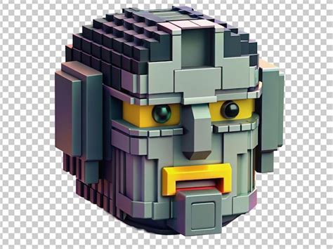 Premium Psd Robot Toys Of Voxel Art Png