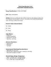 Docusate Sodium Colace Docx Drug Classification Card DOCUSATE SODIUM