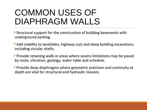 Construction Of Diaphragm Wall Ppt