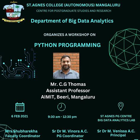 Workshop On “python Programming” St Agnes College Autonomous
