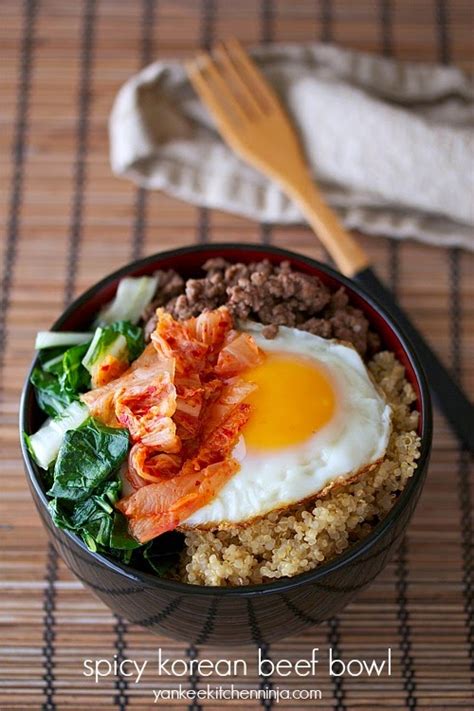 Spicy Korean Beef Bowl Yankee Kitchen Ninja