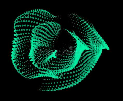 3d Dynamic Node Of Big Data Dots Science Wave Infinity Sinusoid Line
