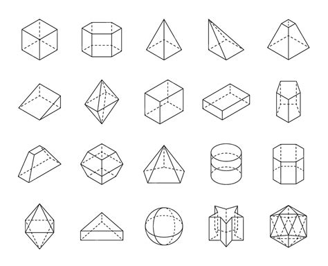 premium vector outline geometric shape icons geometry and mathematics