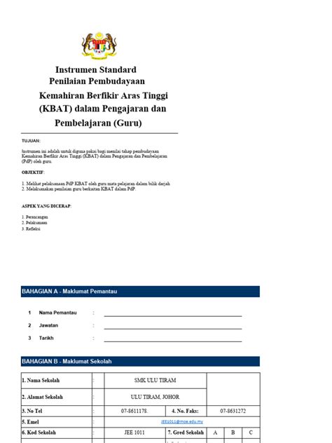 Borang Isppk Kbat Guru Dan Murid 2023 Pdf
