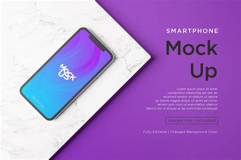 Premium PSD Mobile Phone Screen Mockup Design On Marble Texture