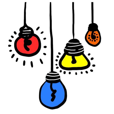 Premium Vector Hand Drawn Light Bulb Icons With Concept Of Idea