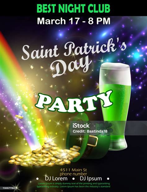 홀리데이 아일랜드 성 패 트 릭의 날입니다 파티 포스터 디스코의 밤 현수막 St Patricks Day에 대한 스톡 벡터 아트 및 기타 이미지 St Patrick