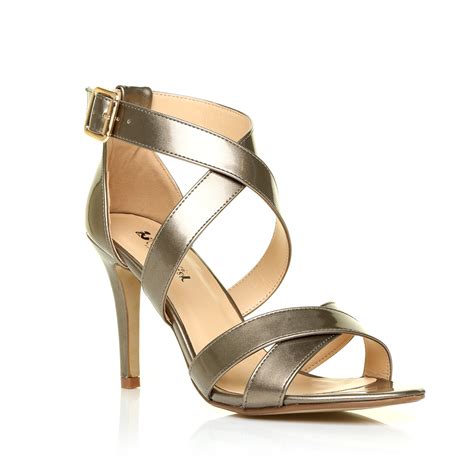 Womens Ladies Strappy Stiletto High Heel Sandals Ankle Strap Cuff Peep
