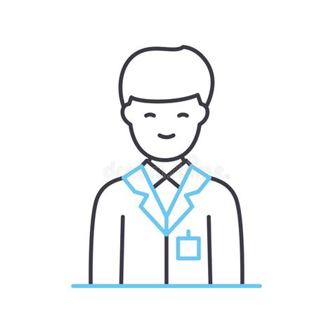 Office Employee Line Icon Outline Symbol Vector Illustration Concept Sign Stock Vector