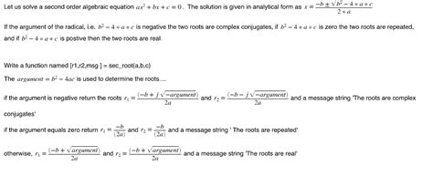 Solved Let Us Solve A Second Order Algebraic Equation Ar2