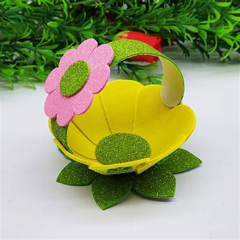 How To Make Basket From Glitter Foam Sheet Paper Easter Basket Ideas