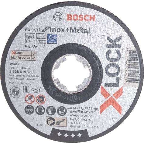 Отрезной диск по металлу X Lock 115x1x22 2 мм Bosch 2608619263