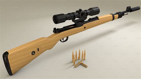 98k狙击步枪 枪支模型 枪械模型模型库 Cinema 4d C4d 模型下载 Cg模型网