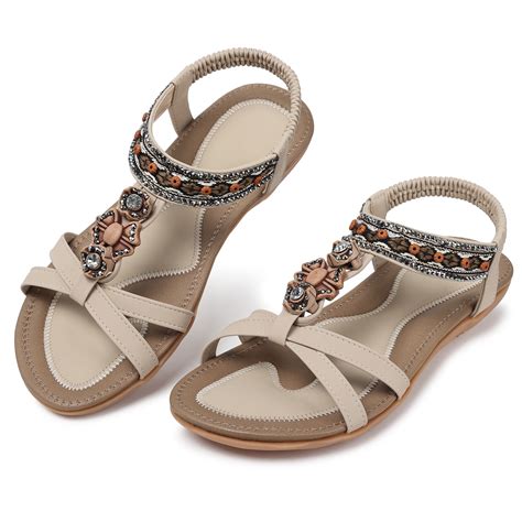 Shibever Women Sandals Summer Flats Sandal Comfortable Bohemian Sandals
